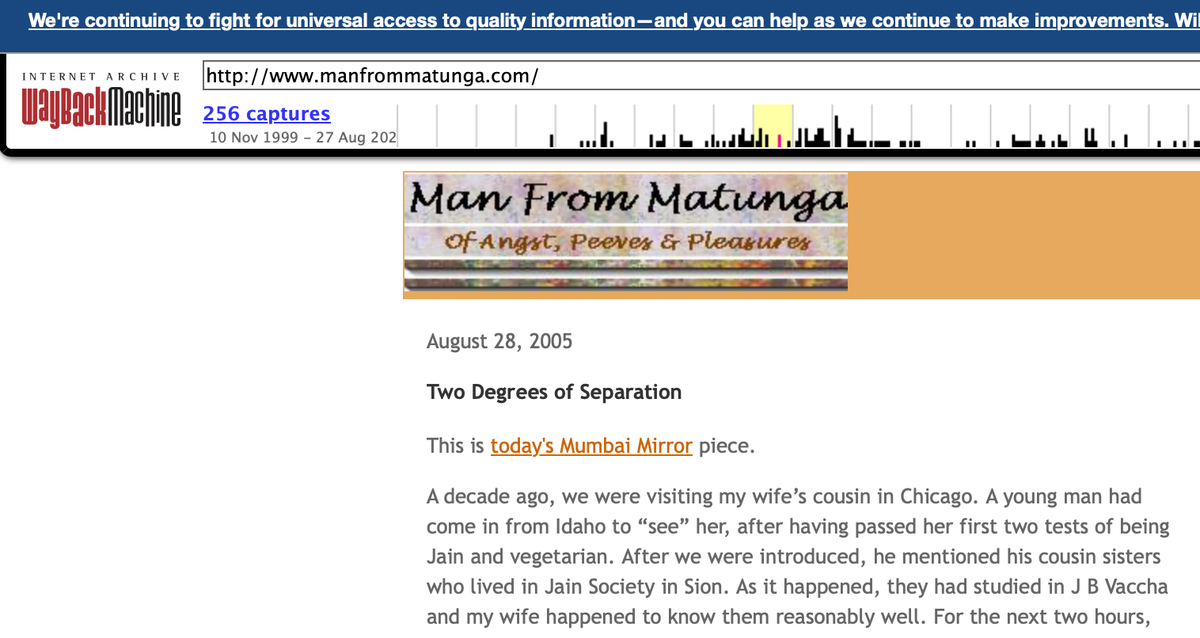 Two Degrees of Separation